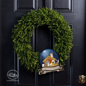 Nativity With Oval Ribbon Banner Sublimation Designs Png Oval Christmas ...