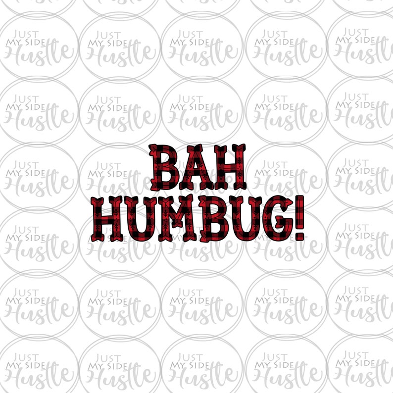 Bah Humbug Buffalo Plaid Text Sublimation Design PNG Graphic - Etsy