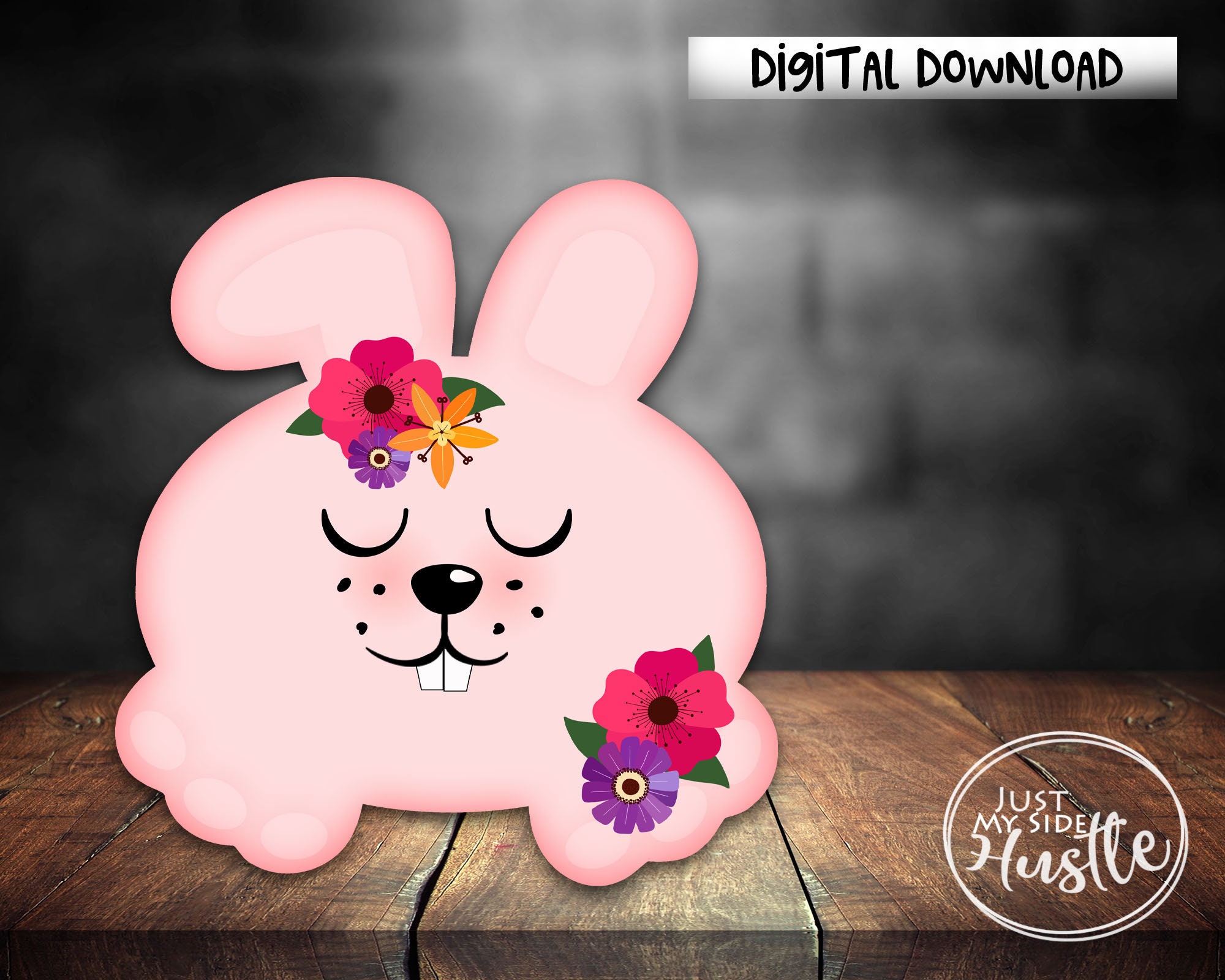 Funny Bunny Png Cute Pink Bunny Blank Template Sublimation | Etsy