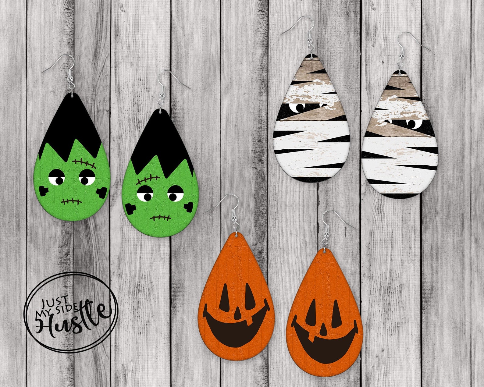 Halloween Mummy Drop Earring Sublimation Designs Png Bundle - Etsy