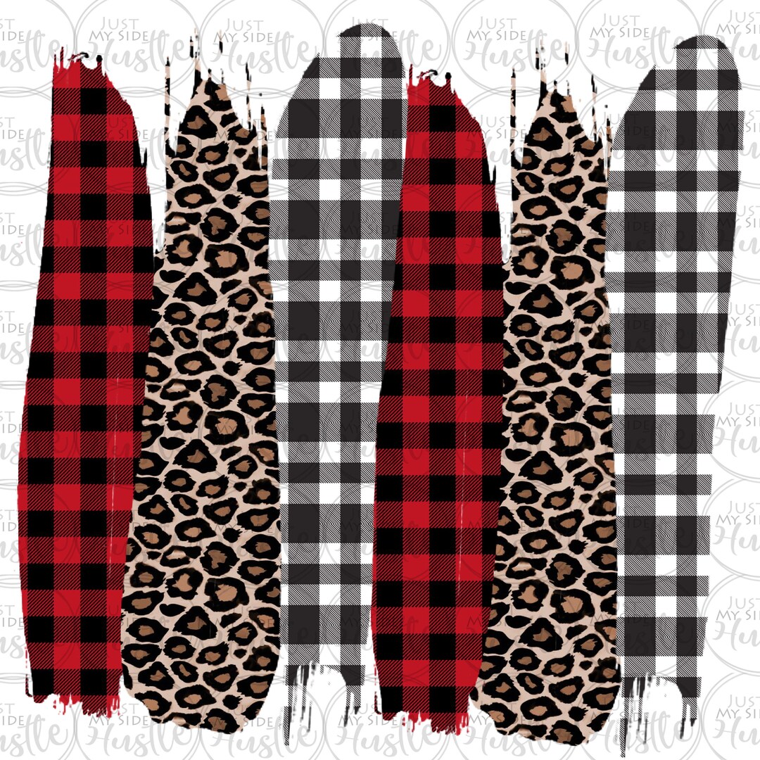 Buffalo Plaid Brushstroke Png Leopard Brush Stroke Clipart Sublimation ...