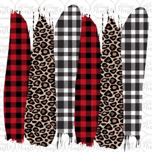 Buffalo Plaid Brushstroke Png Leopard Brush Stroke Clipart Sublimation ...