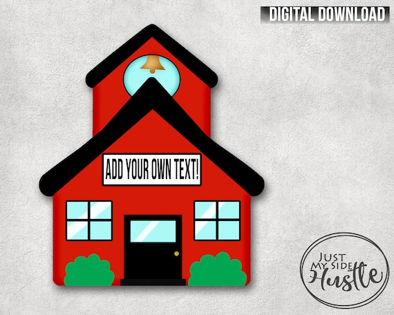 Red School House Png Template Sublimation Designs School | Etsy