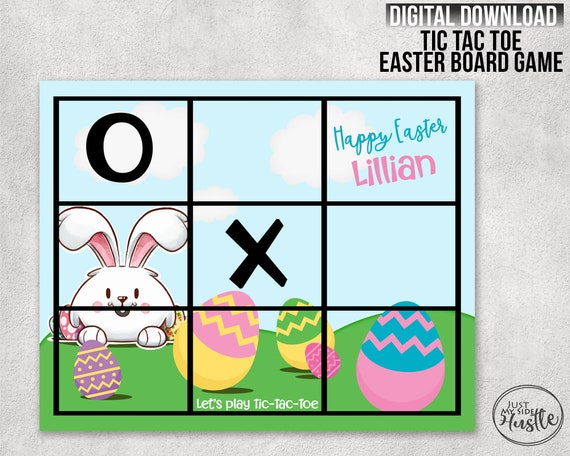 Easter Tic Tac Toe Board Game Template Png Easter Game | Etsy