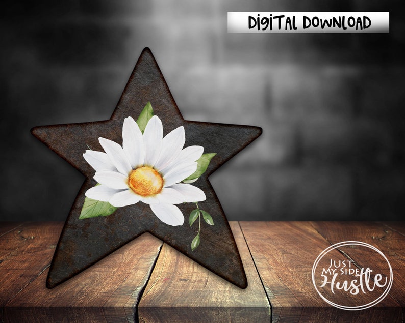 Rustic Daisy Star Png Farmhouse Star Sublimation Designs - Etsy