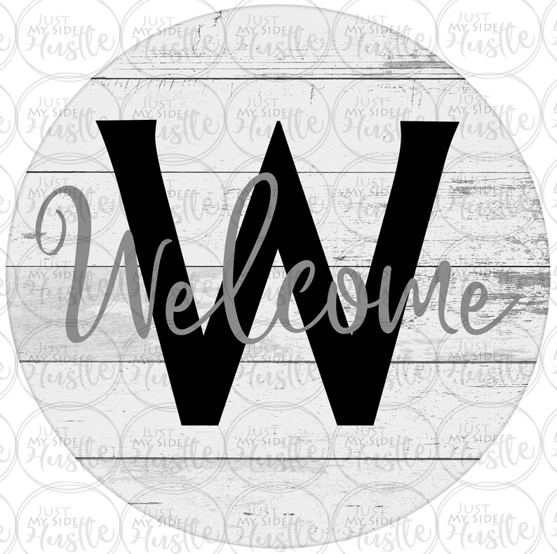 Welcome Sublimation Designs Round Wall Hanger Png Add Your | Etsy
