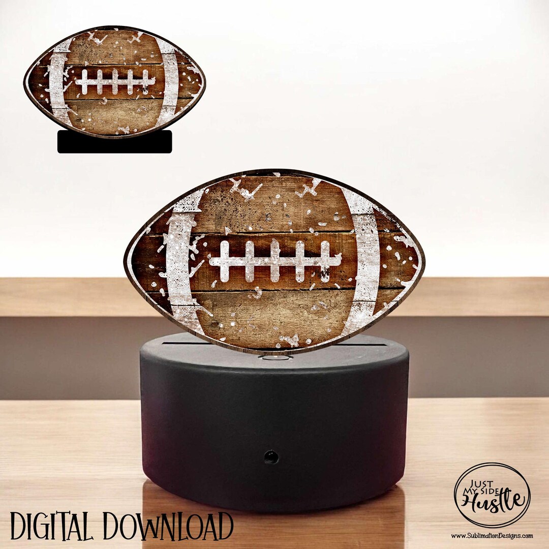 Wood Look Distressed Football PNG Sublimation Designs for Light Base ...