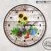 Summer Garden Clock Sublimation Designs Png Template Instant Digital ...