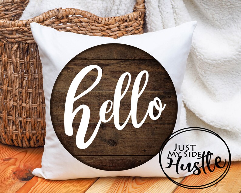 Hello Welcome Sublimation Designs Round Wall Hanger Png Front | Etsy