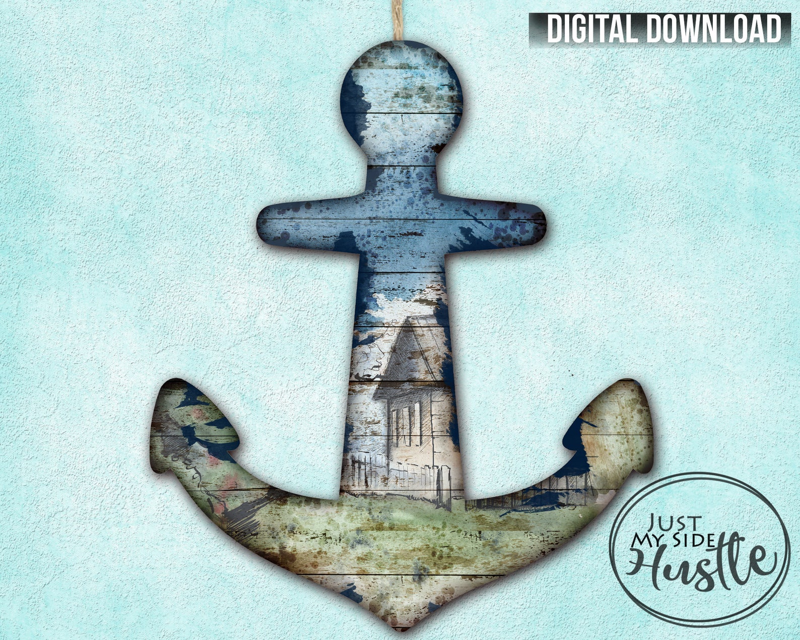 Rustic Anchor Png Doorhanger Template Anchor Sublimation - Etsy