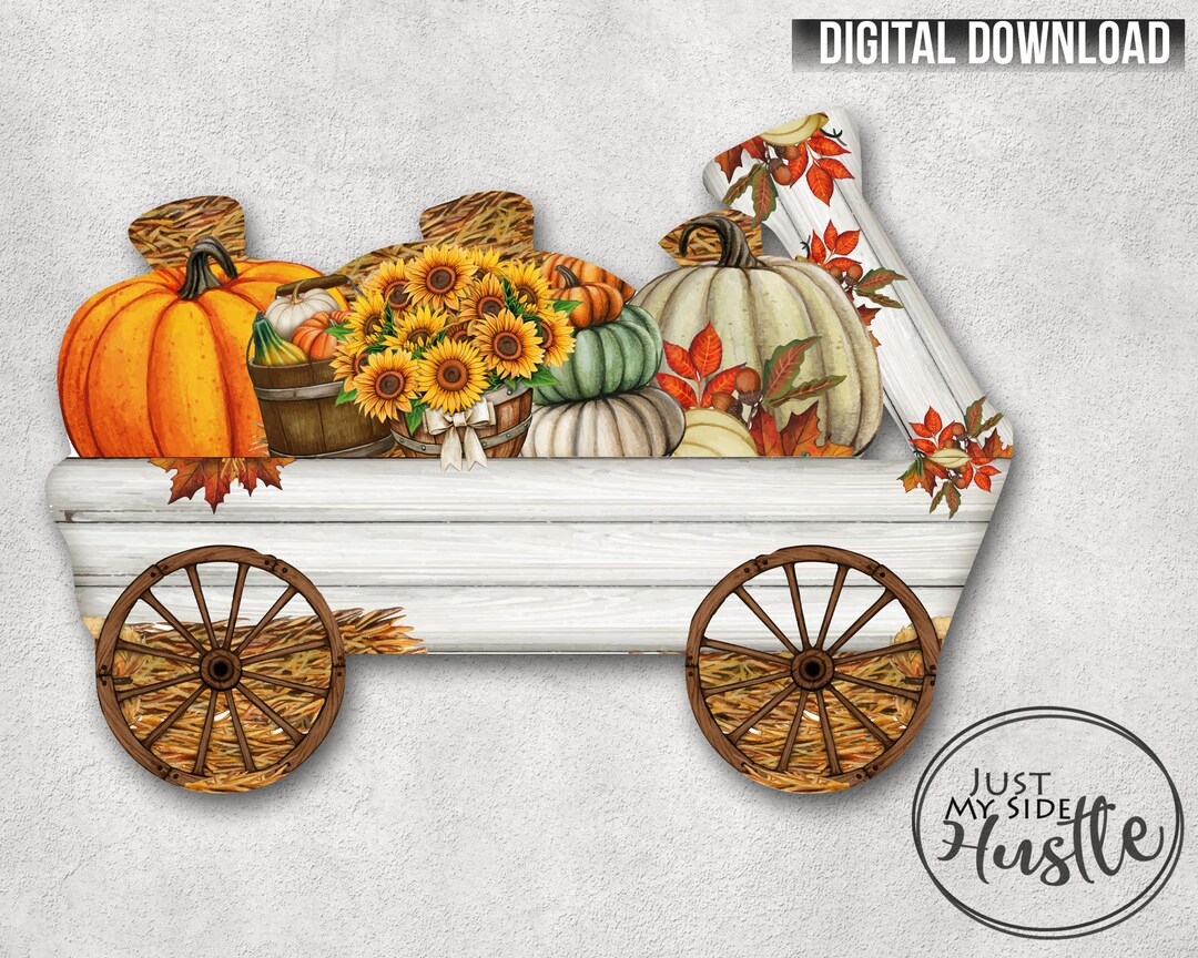 Fall Harvest Wagon Png Wreath Hanger Farmhouse Sublimation - Etsy