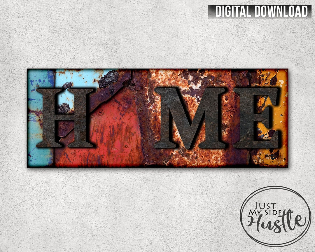 Horizontal Rustic Colorful Home Interchangeable Hanger Png - Home Sign ...