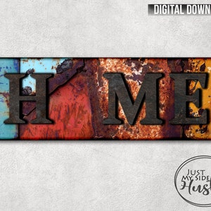 Horizontal Rustic Colorful Home Interchangeable Hanger Png Home Sign ...