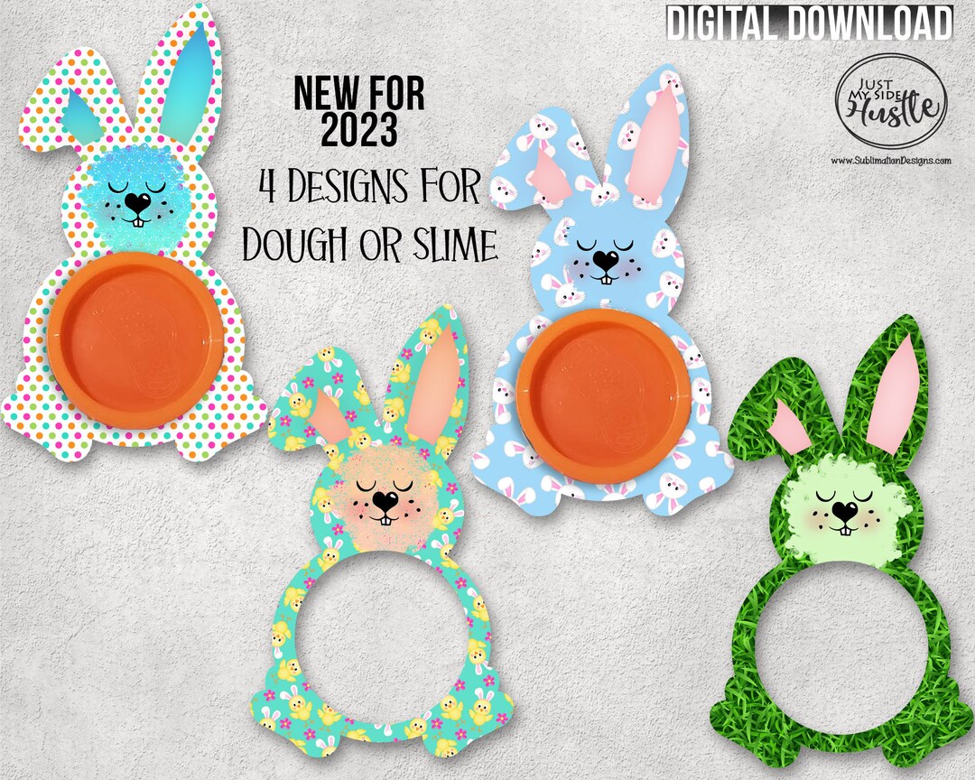 Bunny Slime Sublimaton Png - Easter Bunny Playdough Sublimation Designs ...