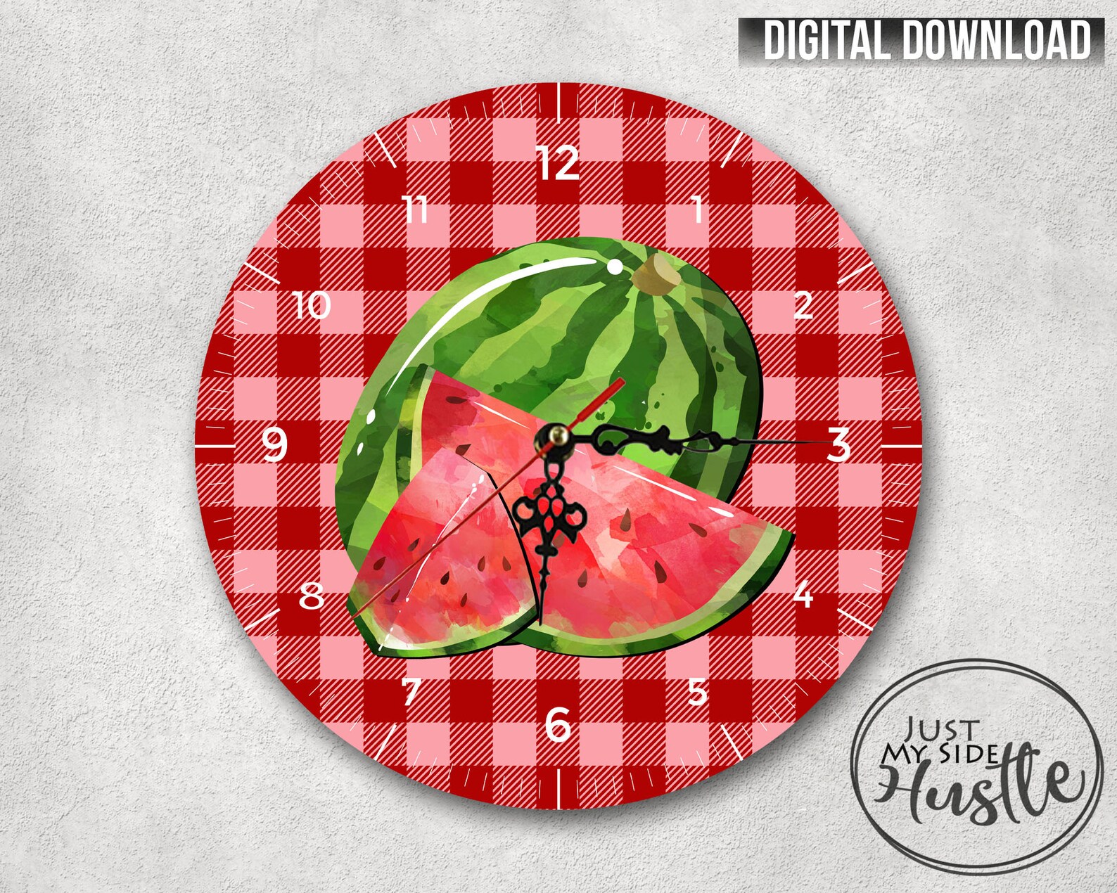 Watermelon Clock Sublimation Designs Png Template Instant - Etsy
