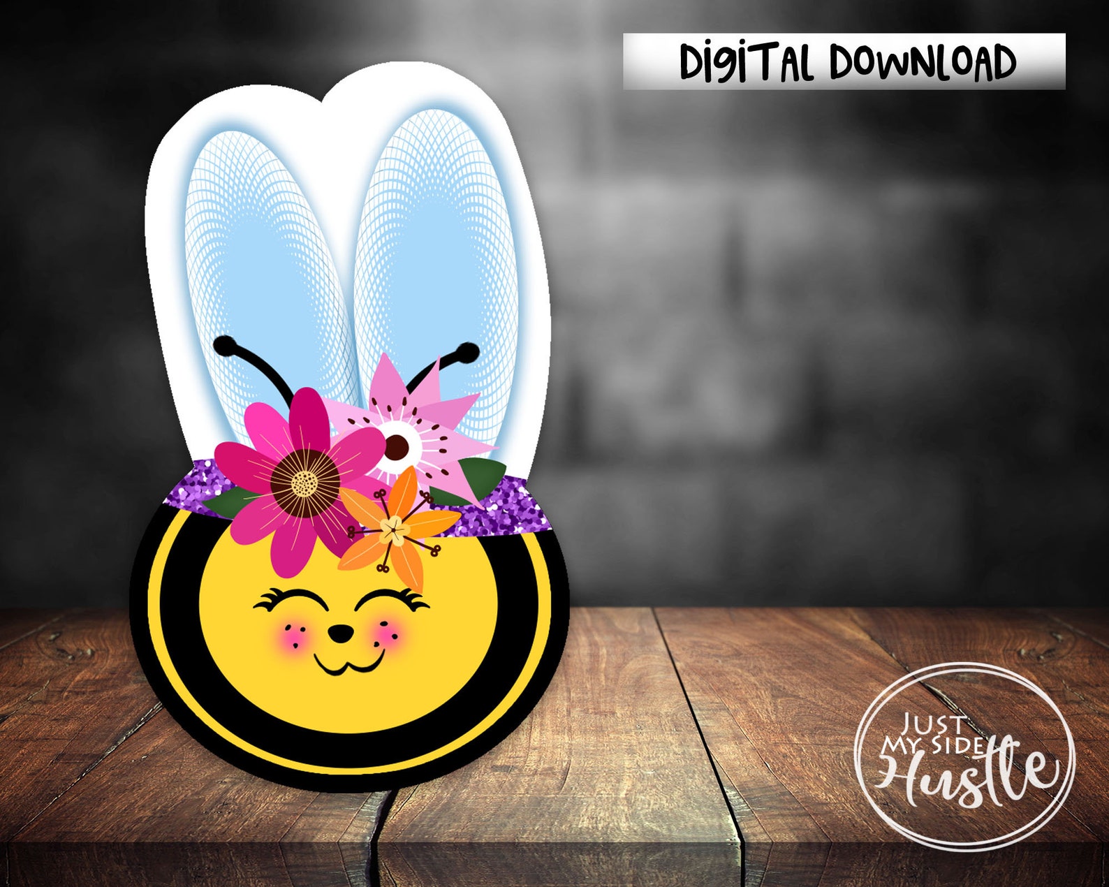 Bumble Bee Bunny Template Png - Flying Bee Sublimation Designs- Cute ...