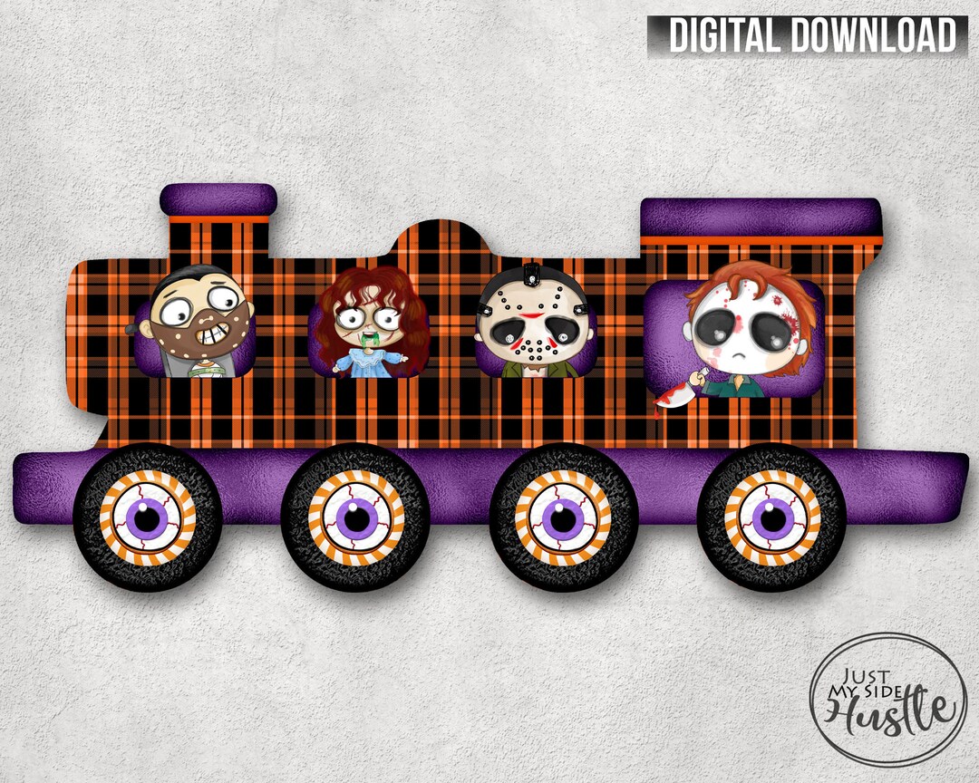 Halloween Train Png Sublimation Designs Download- Horror Movie Train ...