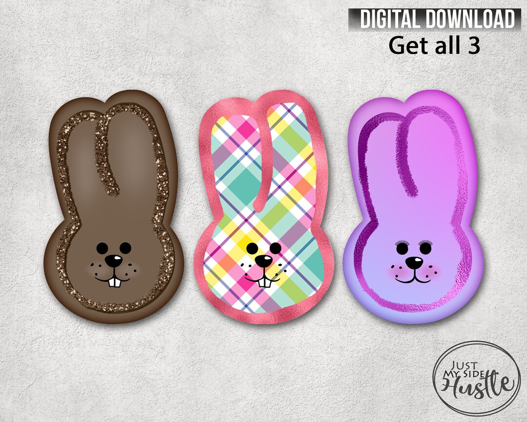 Peep Bunny Template Png Easter Bunny 3 Bundle Sublimation Designs ...