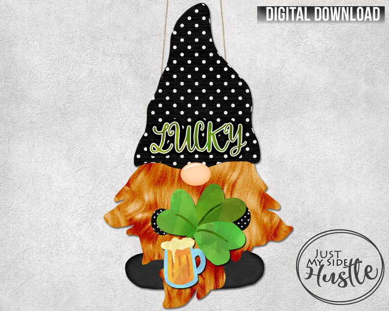 Lucky Gnome Png-st Patricks Day Blank Template Sublimation - Etsy