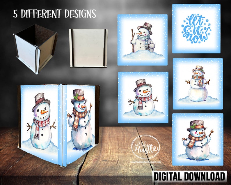 Snowman Centerpiece Box Png Template Winter Let It Snow Box - Etsy