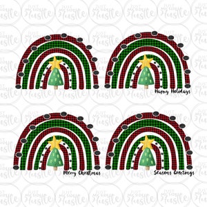 Merry Christmas Rainbow Png Season's Greetings - Etsy