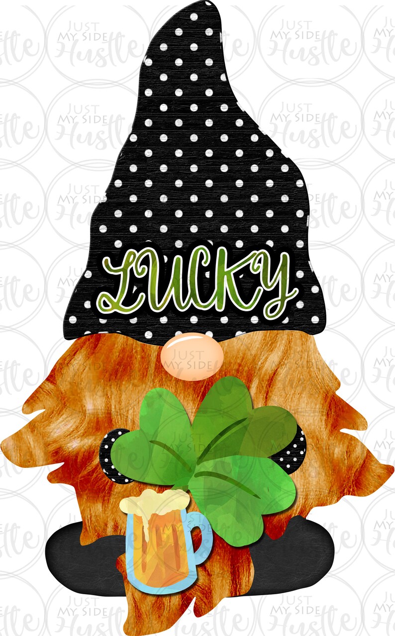 Lucky Gnome Png-st Patricks Day Blank Template Sublimation - Etsy