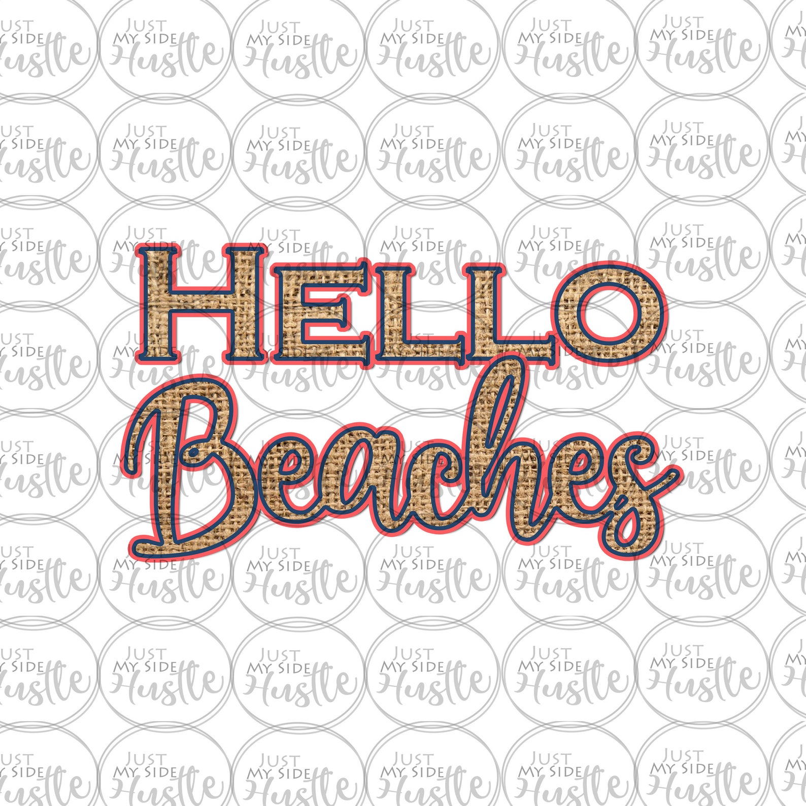 Hello Beaches Sublimation Design Summertime Beach PNG - Etsy