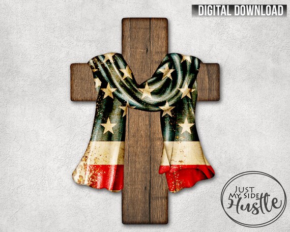 USA Cross Png Sublimation Designs Easter Cross Instant | Etsy