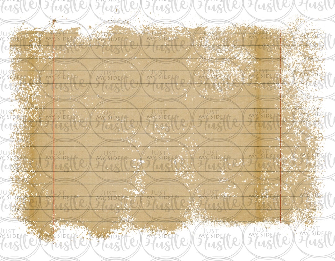Distressed Lined Notebook Png Old School Paper Sublimation Designs ...