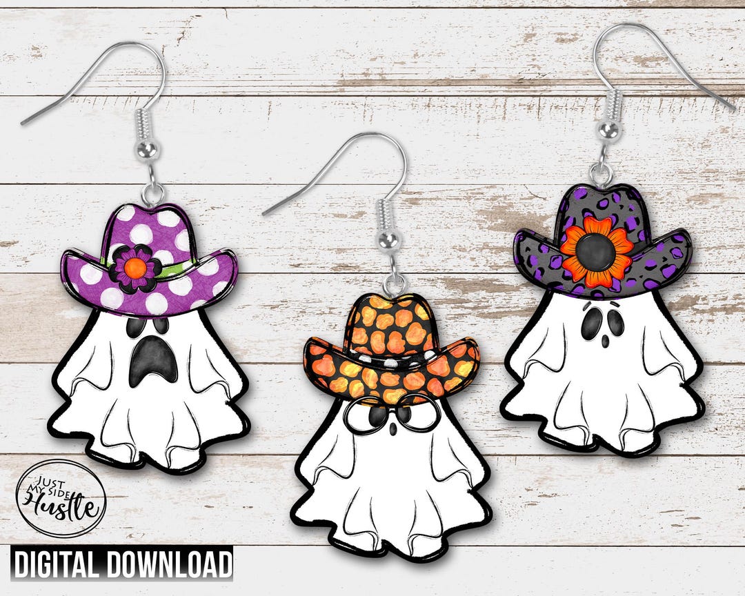 Cowboy Hat Ghosts Png Sublimation Designs - Halloween Cowboy Instant Digital Download-chubby ...