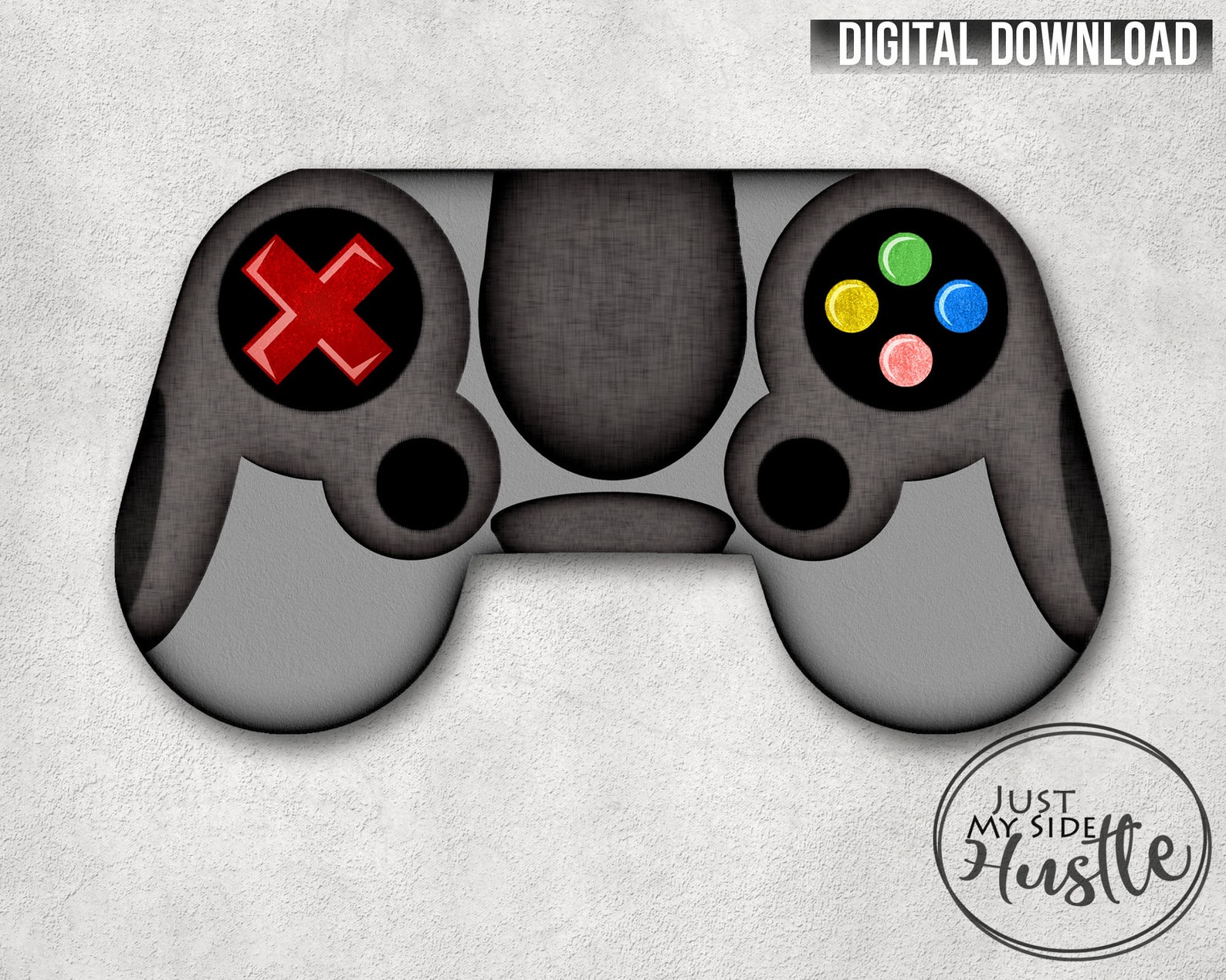 Black and Gray Game Controller Png Doorhanger Template Gamer - Etsy