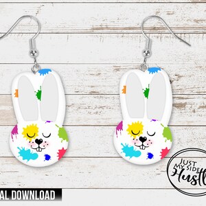 Colorful Peep Bunny Template Png Paint Splatter Easter Rabbit ...