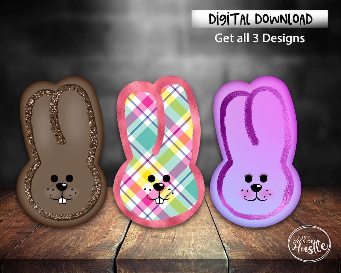 Peep Bunny Template Png Easter Bunny 3 Bundle Sublimation - Etsy