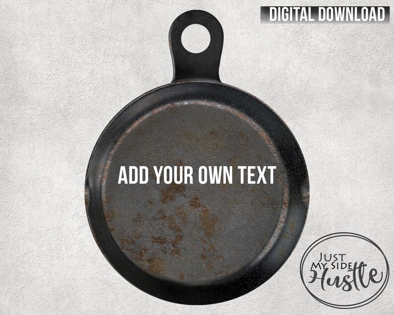 Cast Iron Skillet Png for Round Cutting Board Template - Etsy