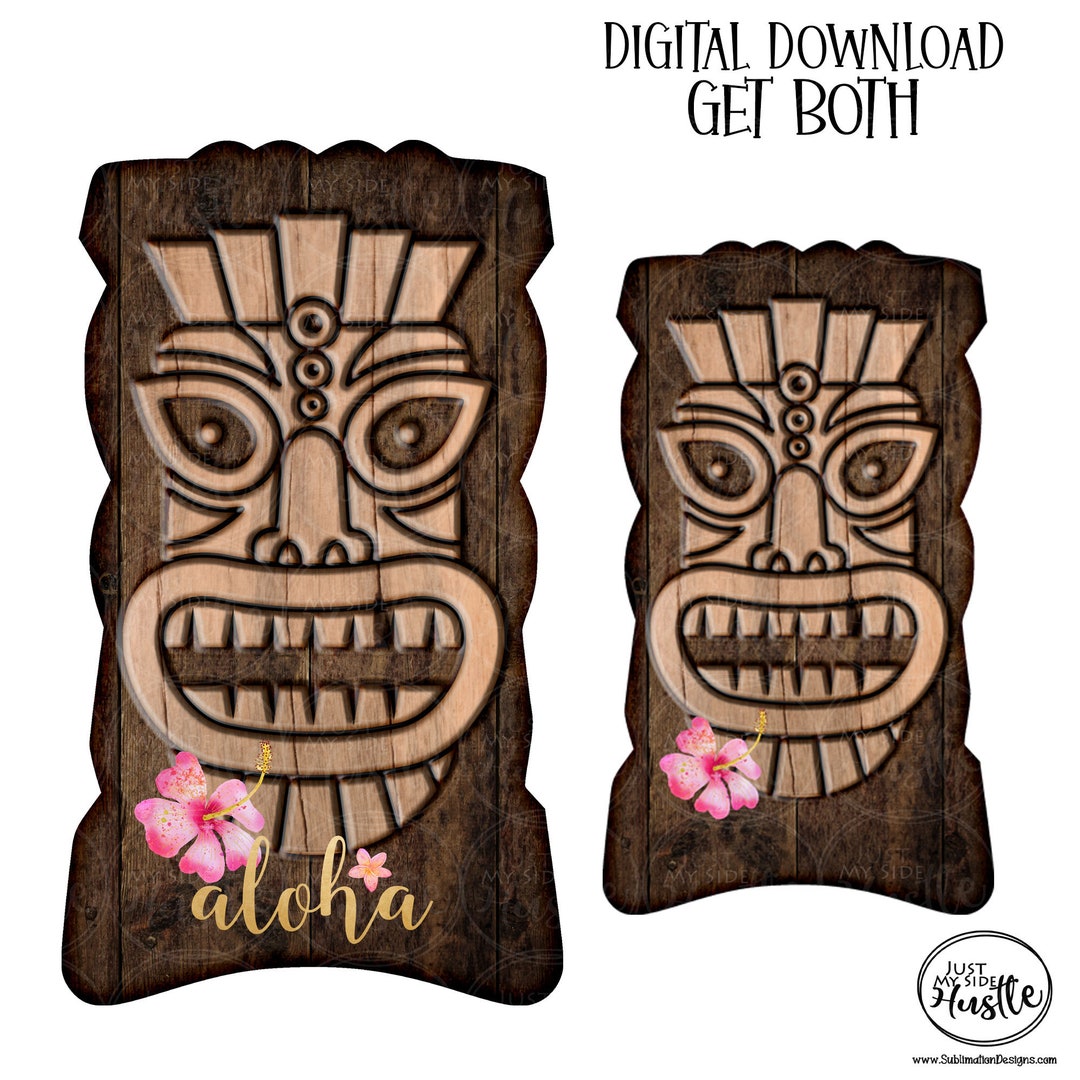 Aloha Tiki Shaped PNG Beach Summer Sublimation Designs Tiki Blank Aloha ...