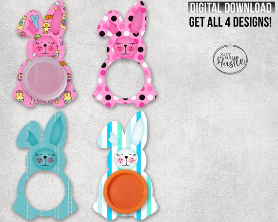 Bundle of 4 Bunny Slime Template Png Easter Bunny Playdough | Etsy