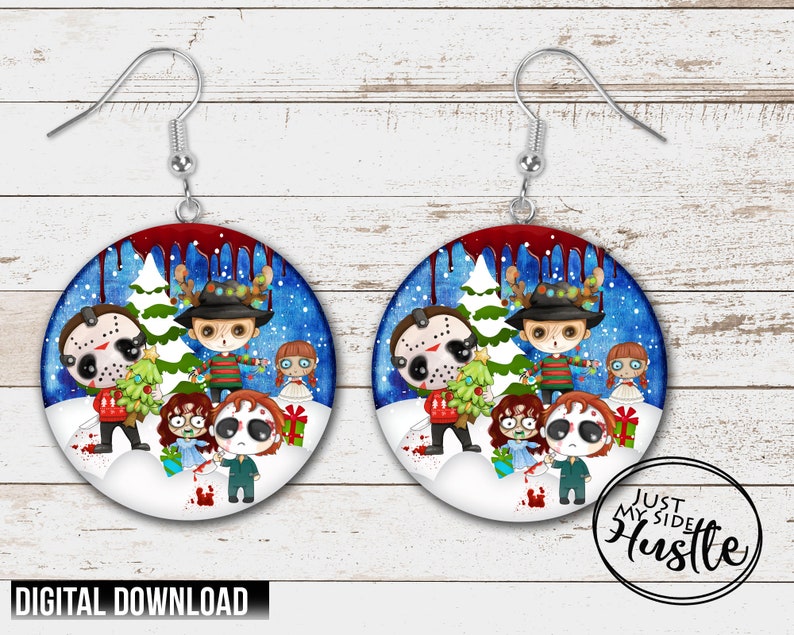 Horror Characters Round Png creepy Christmas Ornament - Etsy