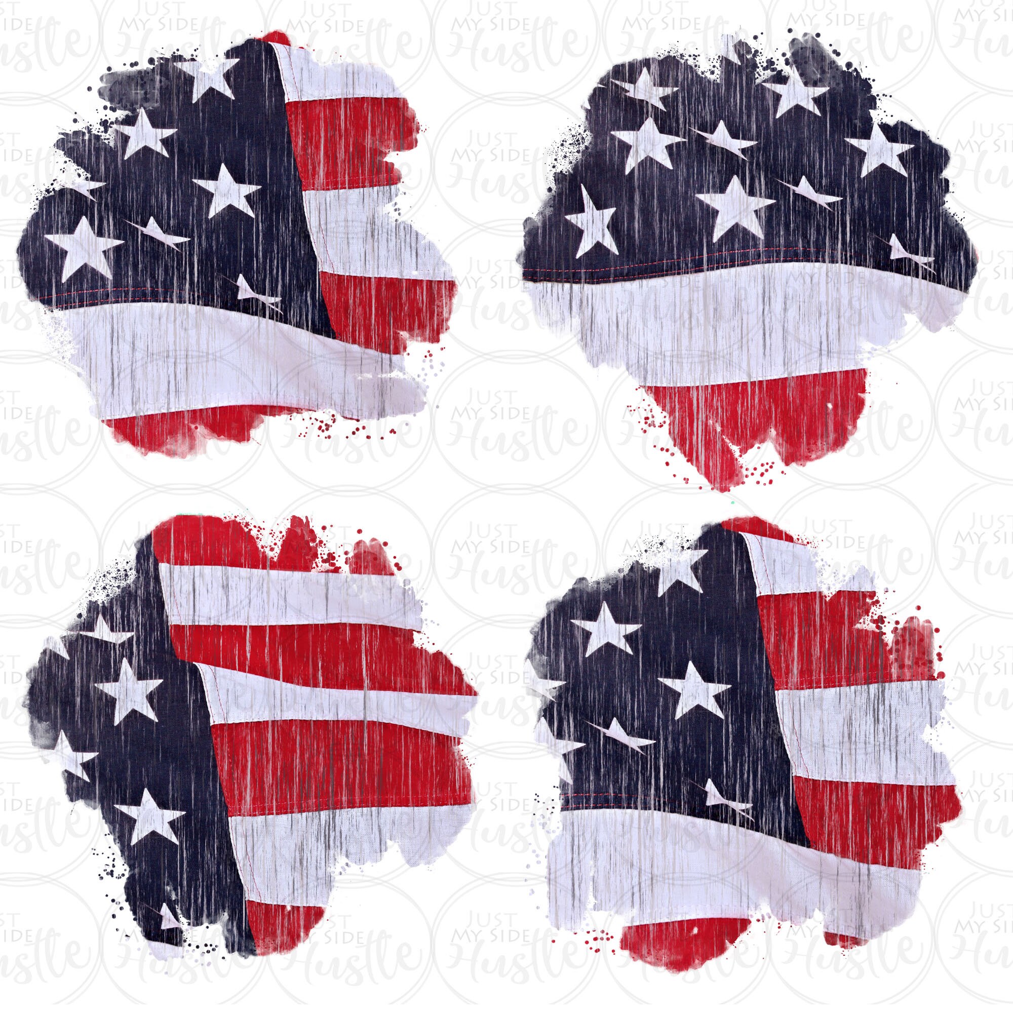 USA Patches Png Distressed Red White and Blue Sublimation - Etsy