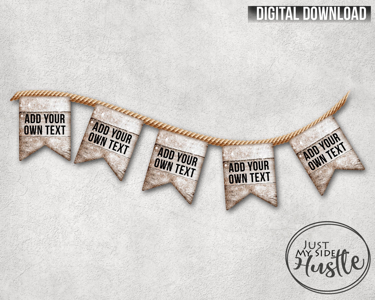 Rustic Wood Pendant Banner Png Template Add your own text | Etsy