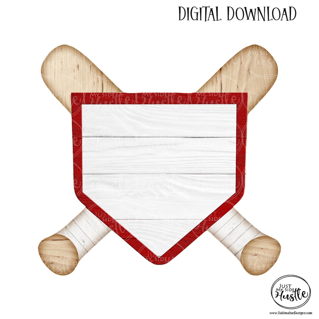 Rustic Softball Plate and Bats Png- Baseball Season Template ...
