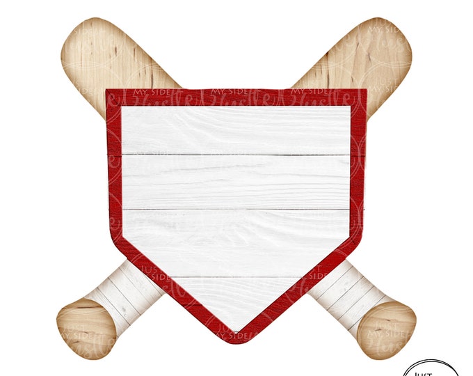 Rustic Softball Plate and Bats Png- Baseball Season Template ...