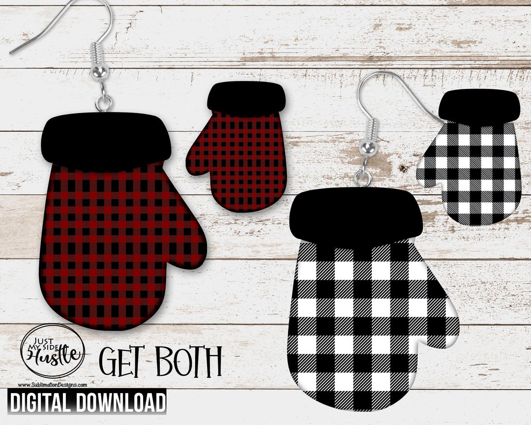 Mittens Png Buffalo Plaid Mittens Sublimation Designs Png sublimation ...