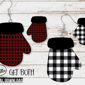 Mittens Png Buffalo Plaid Mittens Sublimation Designs Png sublimation ...