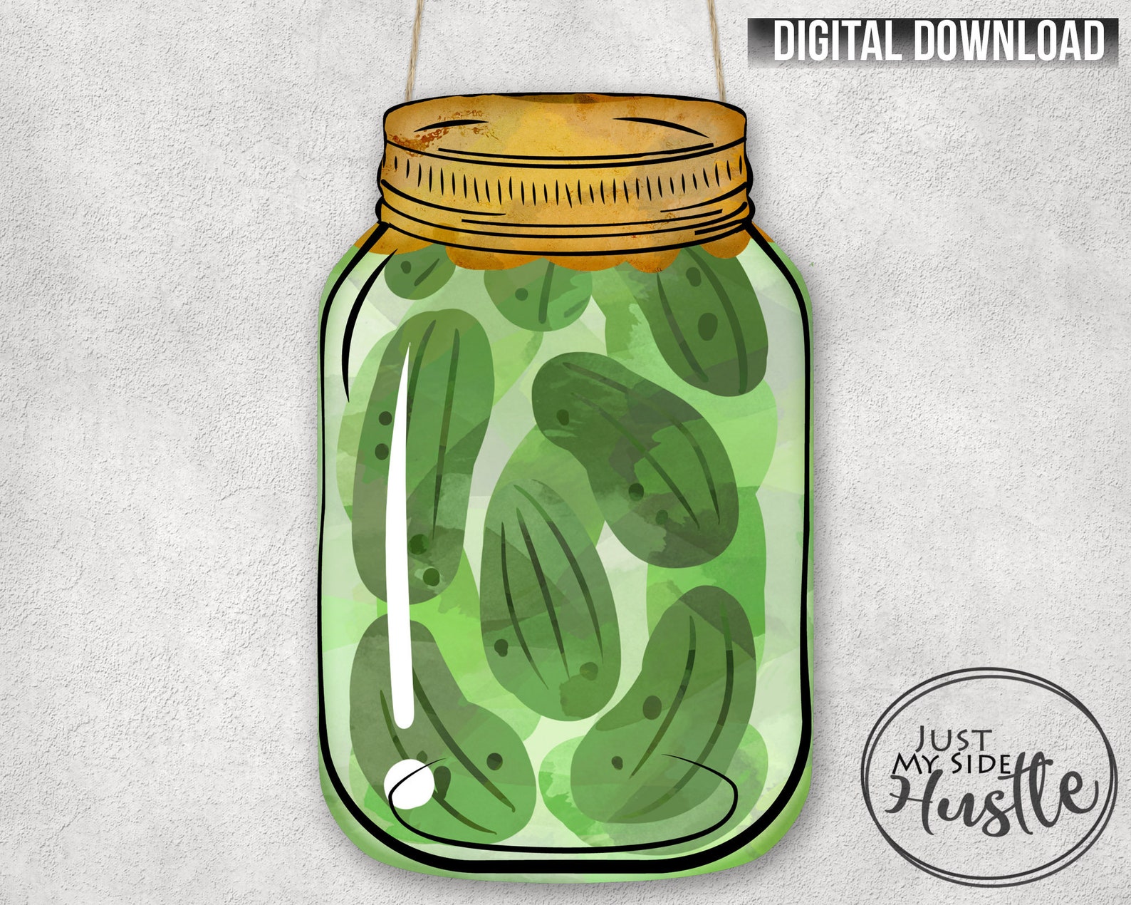 Pickle Mason Jar Png Jar of Pickles Sublimation Designs | Etsy