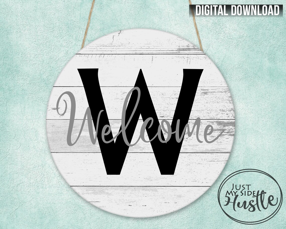Welcome Sublimation Designs Round Wall Hanger Png Add Your | Etsy