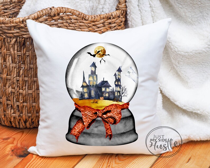 Halloween Snowglobe Sublimation Designs Png Haunted House - Etsy