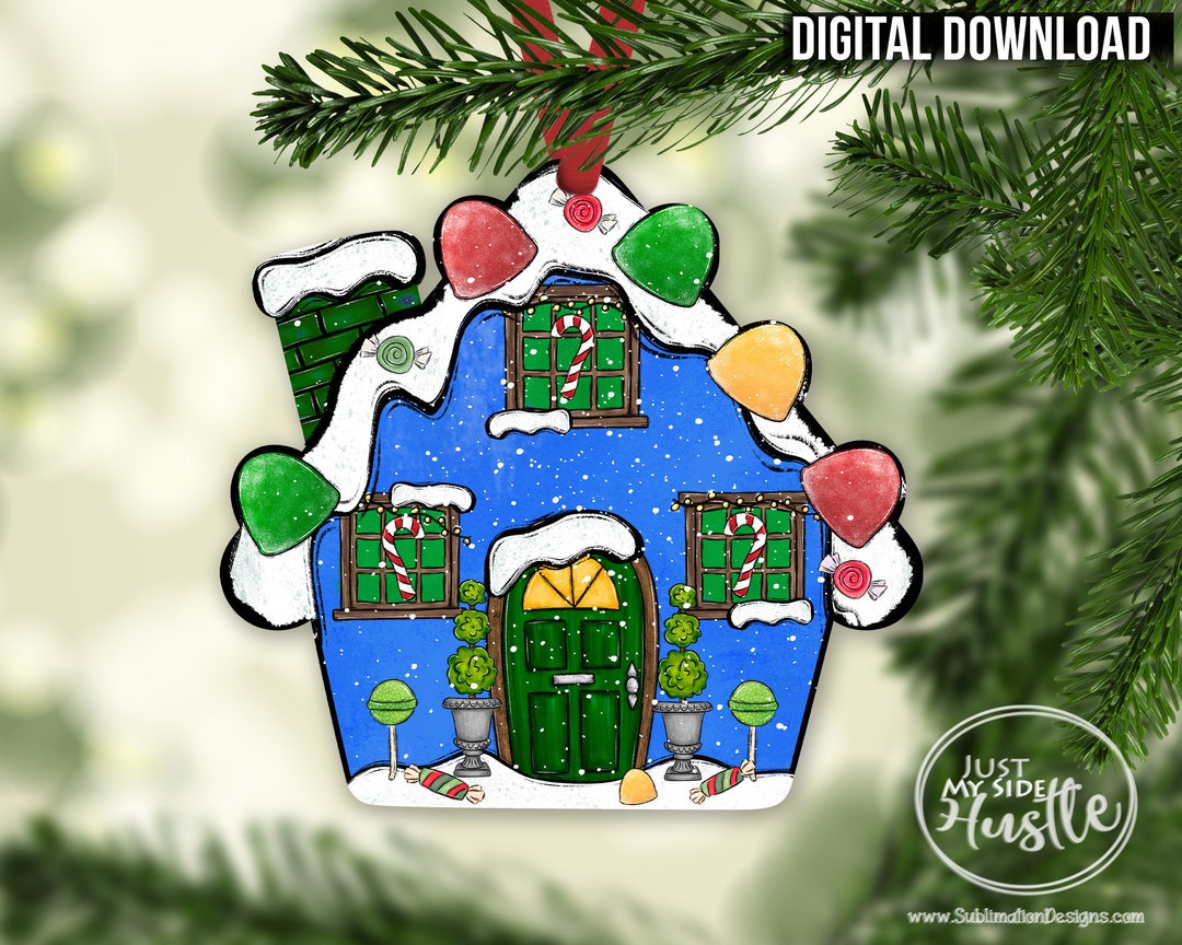 Blue Gumdrop House Sublimation Designs PNG Instant Digital Download ...
