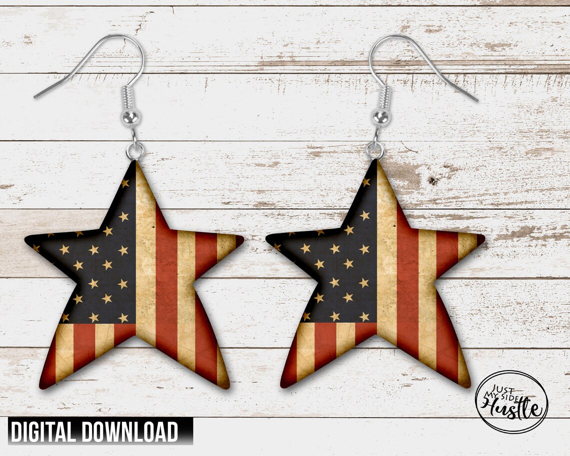 USA Flag Star Png Farmhouse Star Sublimation Designs Instant - Etsy