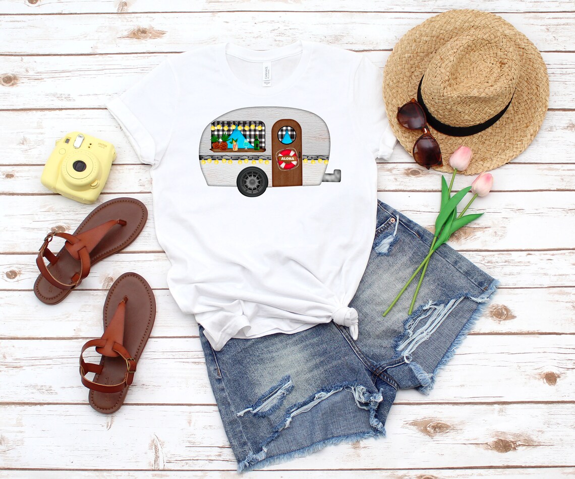 Aloha Camper Sublimation Design Png - Cute Summer Camper Template ...