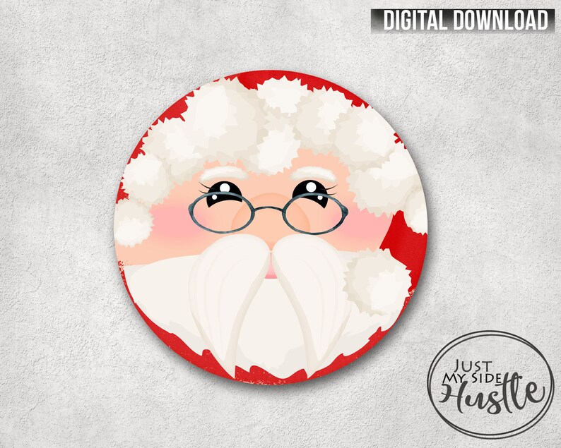 Jolly Round Santa Face Png Merry Christmas Ornament - Etsy